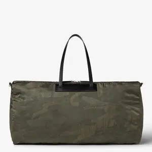 Fendi Duffle Gray Green Patchwork Nylon Duffle Bag